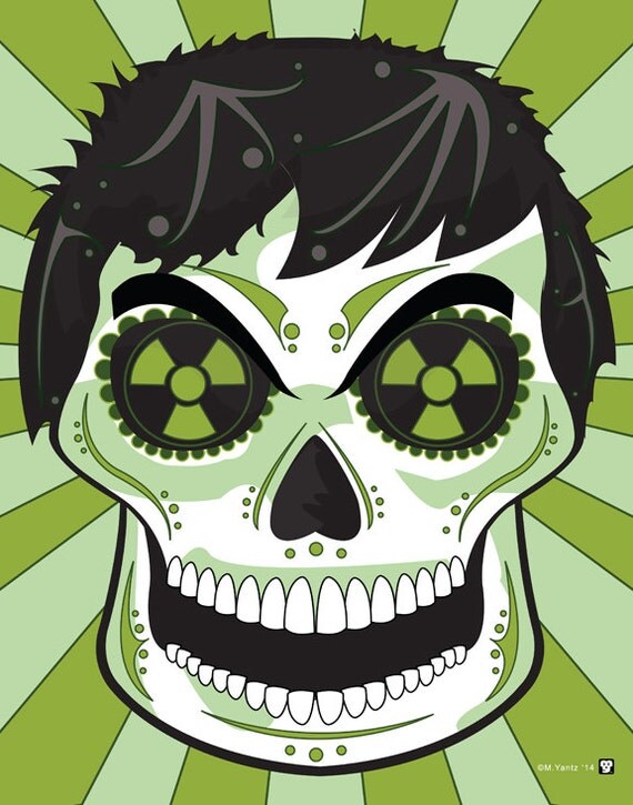 Hulk Sugar Skull Print 11x14 print