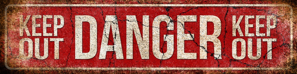 Danger Keep Out // Halloween Decor // Metal Sign // 5.5