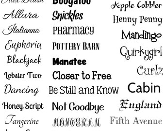 Popular items for vinyl fonts on Etsy