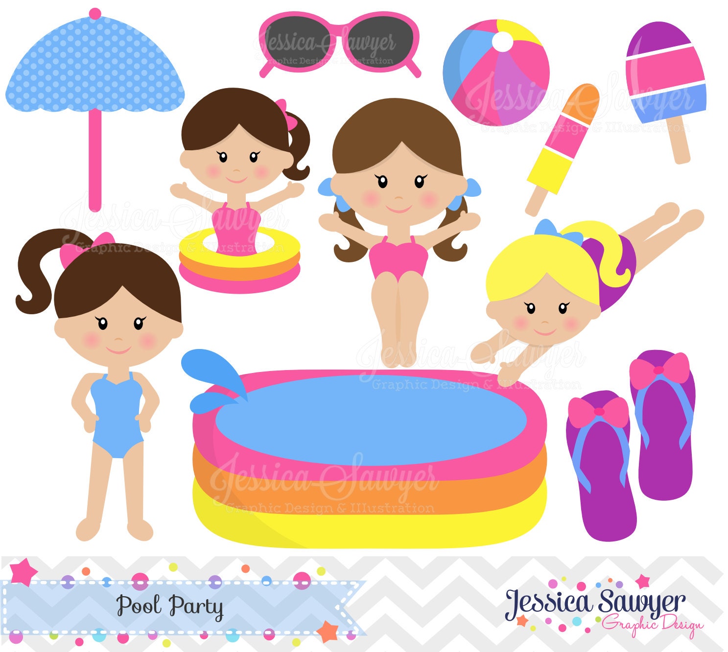 Animated Pool Party Background