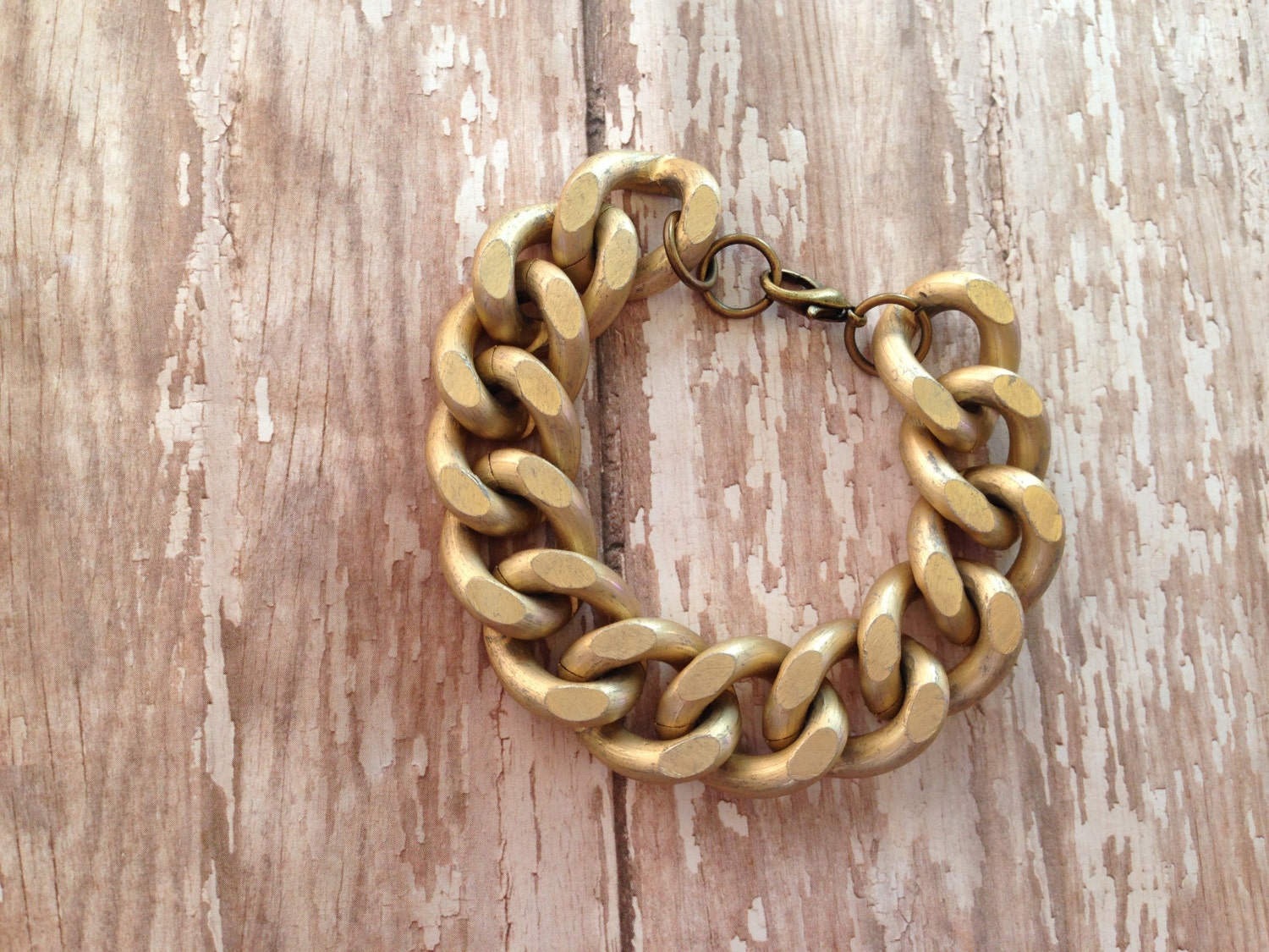 Chunky Chain Matte Gold Bracelet Chunky Chain Boho Bracelet