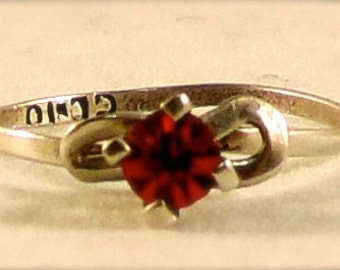 Vintage Silver 925 Garnet Red Infinity Ring Ruby Red Stone Purity Ring ...