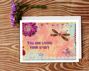 Greeting Card Homemade - Notecards - Birthday - Anniversary - Dragonfly ...