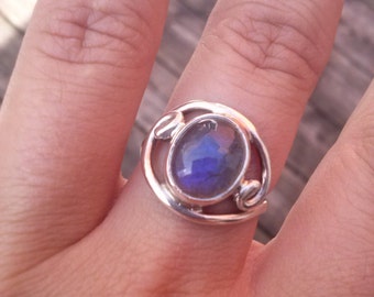 Sri Yantra ring in sterling silver sacred geometry