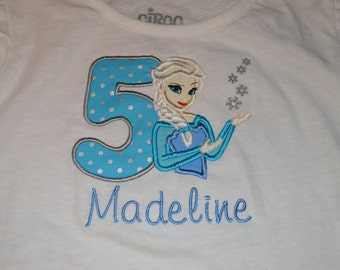 Princess Elsa "Frozen" Embroidery Applique TShirt