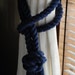 Nautical Decor Navy Curtain Tiebacks Navy Cotton Rope by OYKNOT