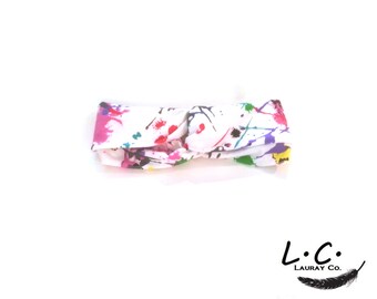 Paint Splash Turban Tie Headband Colorful Jersey Hair band Paint ...