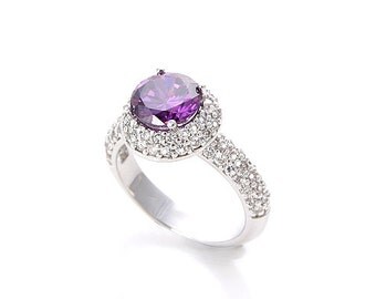 Purple Stone Ring - Beautiful Cocktail Ring - Engagement Ring - Elegant ...