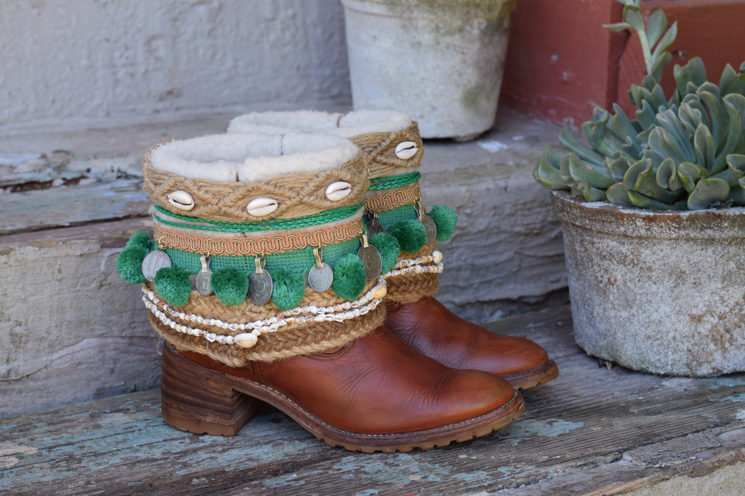 On Sale Vintage boots | mermaid gypsy cowboy boots | shearling boots ...