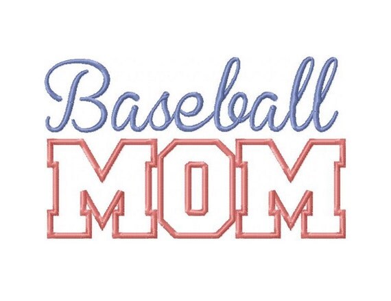 Baseball Mom Applique Embroidery Design Applique Embroidery Font 4x4 ...