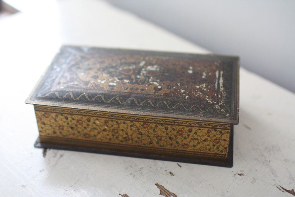 Antique Canco floral tin with hinged lid, early 1900’s box by American ...