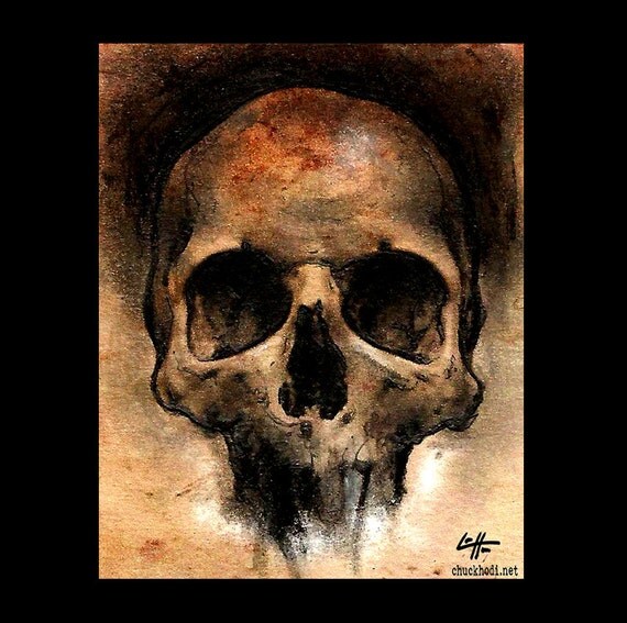 Items similar to Print 8x10" - Rusty Skull - Skulls Skeleton Dark Art ...