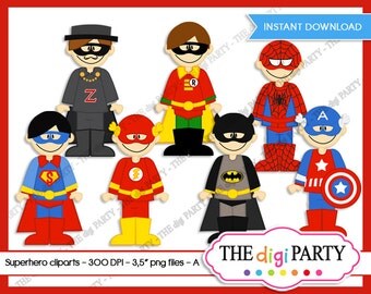 superhero cliparts spiderman digital clip art super hero superman ...