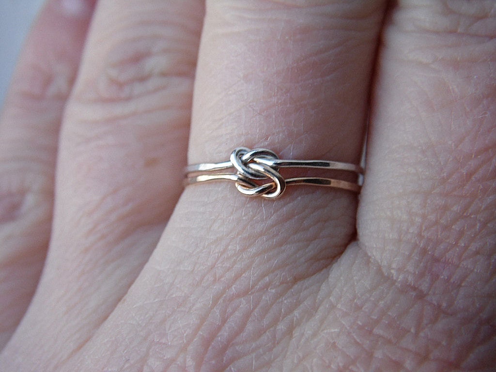 Double Love Knot Ring Sterling Silver Gold Fill by AutumnEquinox