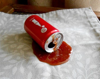 Spilled Can Diet Cola Pop Drink Fake Food Photo Spill Prop Gag