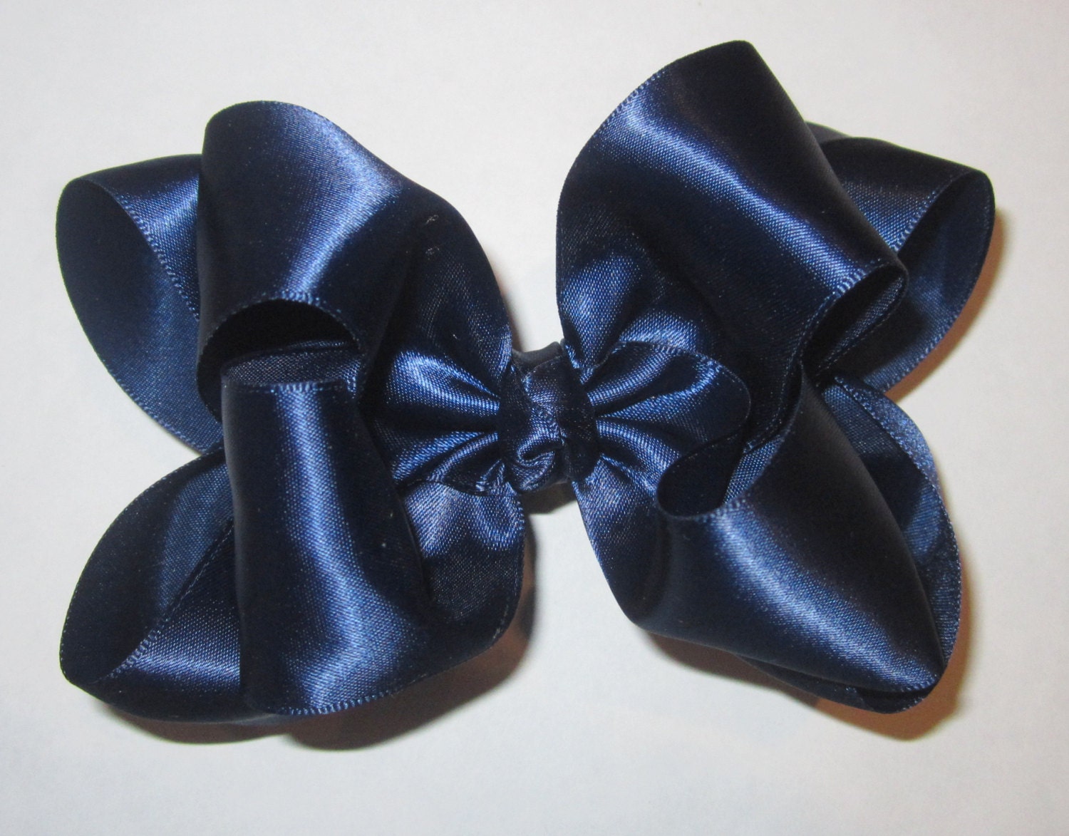 Navy Blue Satin Hair Bow Blue Satin Hairbow Satin Hair Bows