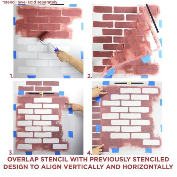 Bricks Wall Stencil Brick wall pattern stencil Stencils