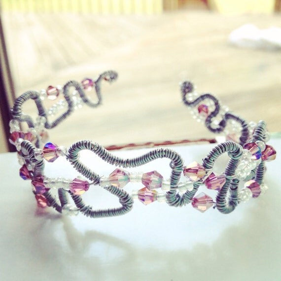 Items similar to Funky Wire Wrapped Tiara Bracelet on Etsy