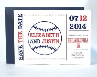 Sports save the date | Etsy