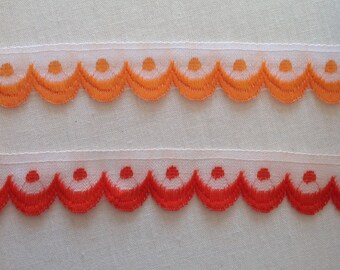 Orange lace fabric | Etsy