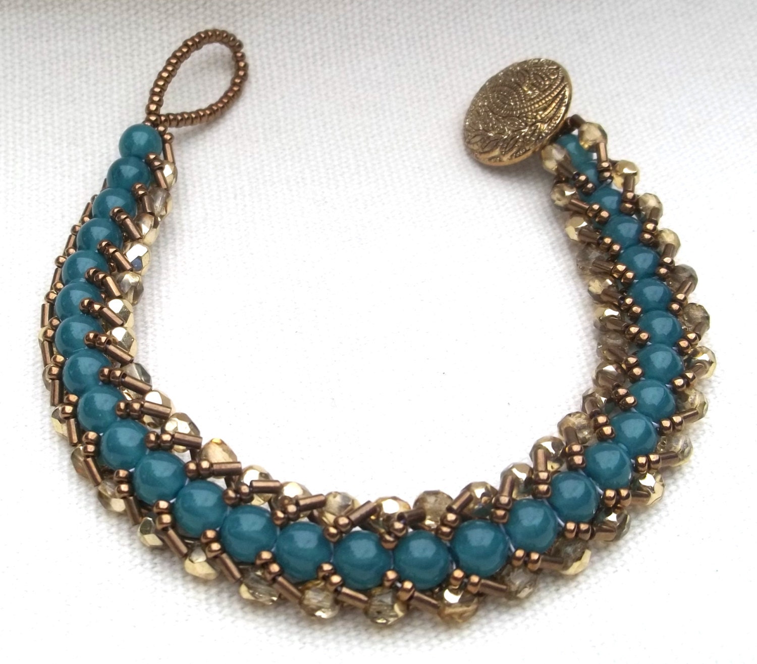 Beaded Flat Spiral Bracelet