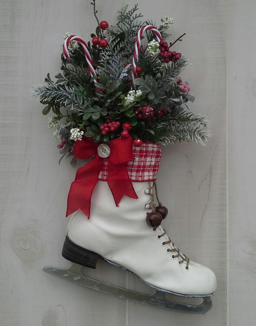 Christmas decor Decorated Ice Skate Christmas Ice skate