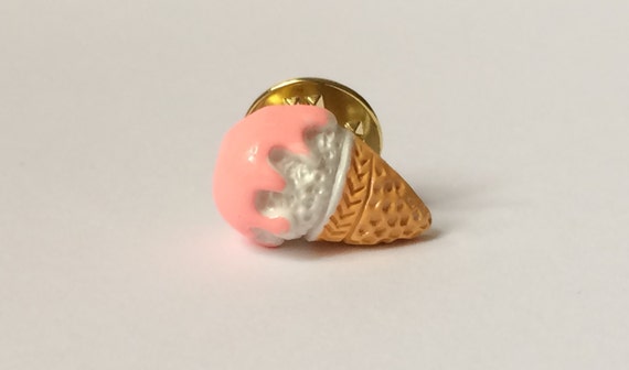 Ice Cream Cone Pin Brass Ice Cream Lapel Pin Tie Tack