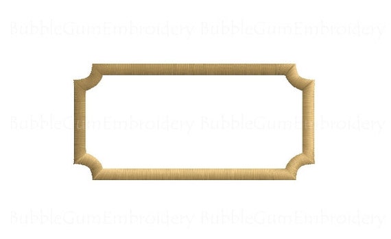 Rectangle Frame Applique Embroidery Design Instant Download