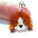 Seed Bead Beagle Zipper Pull Beaded Lanyard Charm Brick