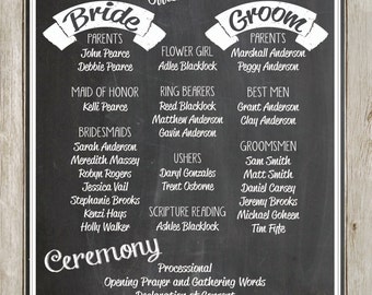 Chalkboard program | Etsy