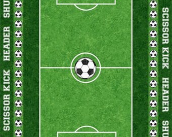 Soccer Kids Field Panel Stonehenge Quilt Fabric Panel Football Pitch 24 ...