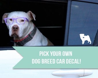 Items similar to Love my dog car window decal dog breed car window ...