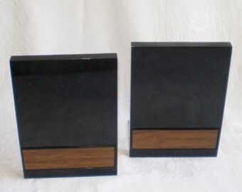 1960s Bookends, Office Bookends, Black, Eldon Bookends, Geometric ...