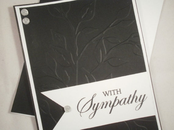 Black Embossed Sympathy Card Sympathy Card With Sympathy