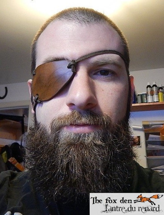 Metal gear solid snake eye patch made of thick leather