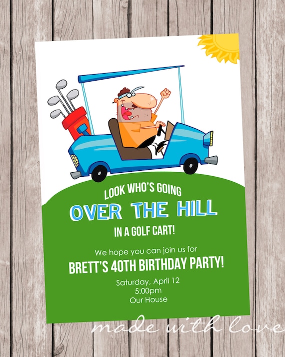 Over the Hill A Party Invitation Personalized and Printable