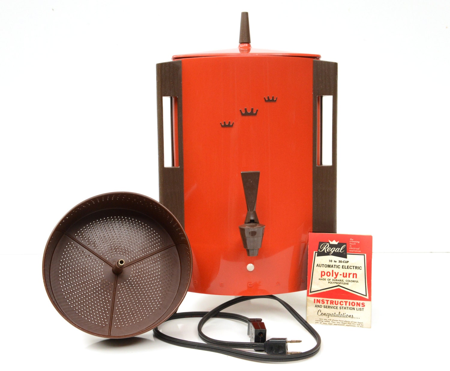 regal coffee maker, 10-30 cup, serving,orange polypropolene, poly-urn ...