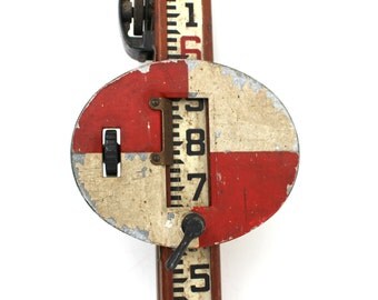 Surveyor Leveling Rod by Keuffel and Esser - Vintage Mid Century Wooden ...