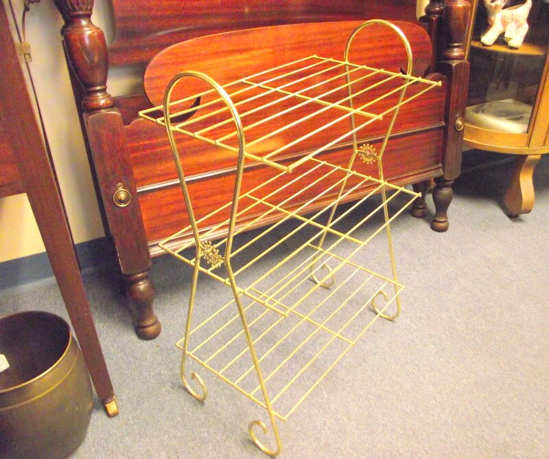 Mid Century Atomic Metal Wire Side End Table Shelf with Starbursts ...