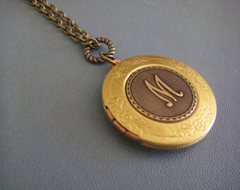 True North Vintage Compass Locket Brass by CHAiNGEthesubject