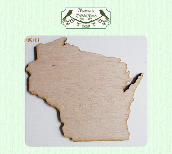 Wisconsin State Medium Wood Cut Out Laser Cut