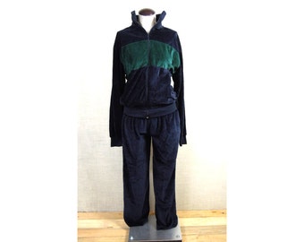 90s NEW Velour Track Suit Deadstock Trainer Jacket n' Pants Country ...