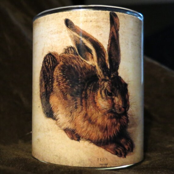 Items similar to Vintage Albrecht DÜRER rabbit etching Candle holder ...