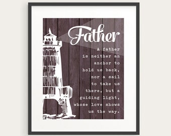 New Dad Gift - Custom Dad Quote - Father's Day - "A Father Is ...
