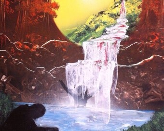 Popular items for waterfall painting on Etsy