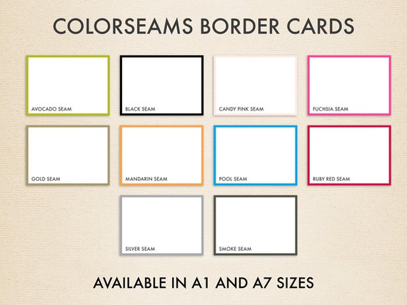 A1 Colorseams Border Flat Notecards 3 1/2 x 4 7/8 Pick A