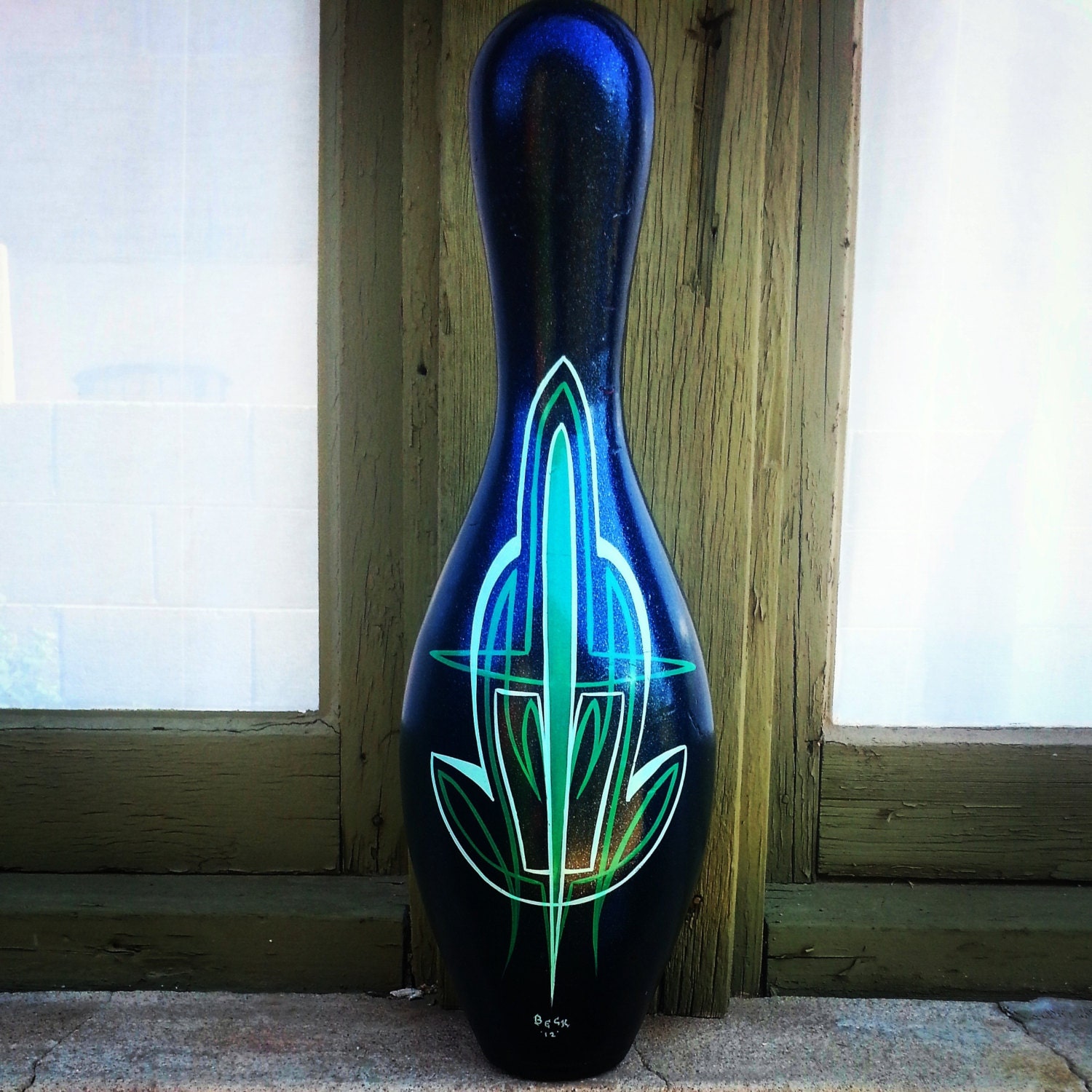 Custom Pinstriped Bowling Pin by SloppyJoesPinstripes on Etsy