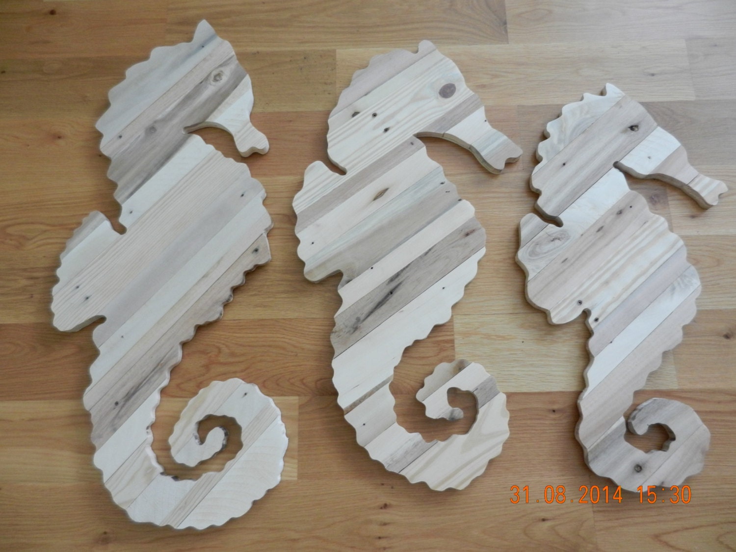 Family of Three Oak & Pine Wood Pallet by TreasuredSunsets on Etsy