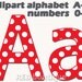 Red Clipart Alphabet Clip art alphabet polka dots digital