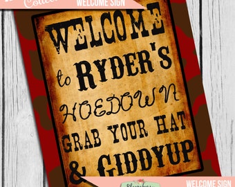 Western Party Welcome Sign, Western Party Decor, Cowboy Party ...
